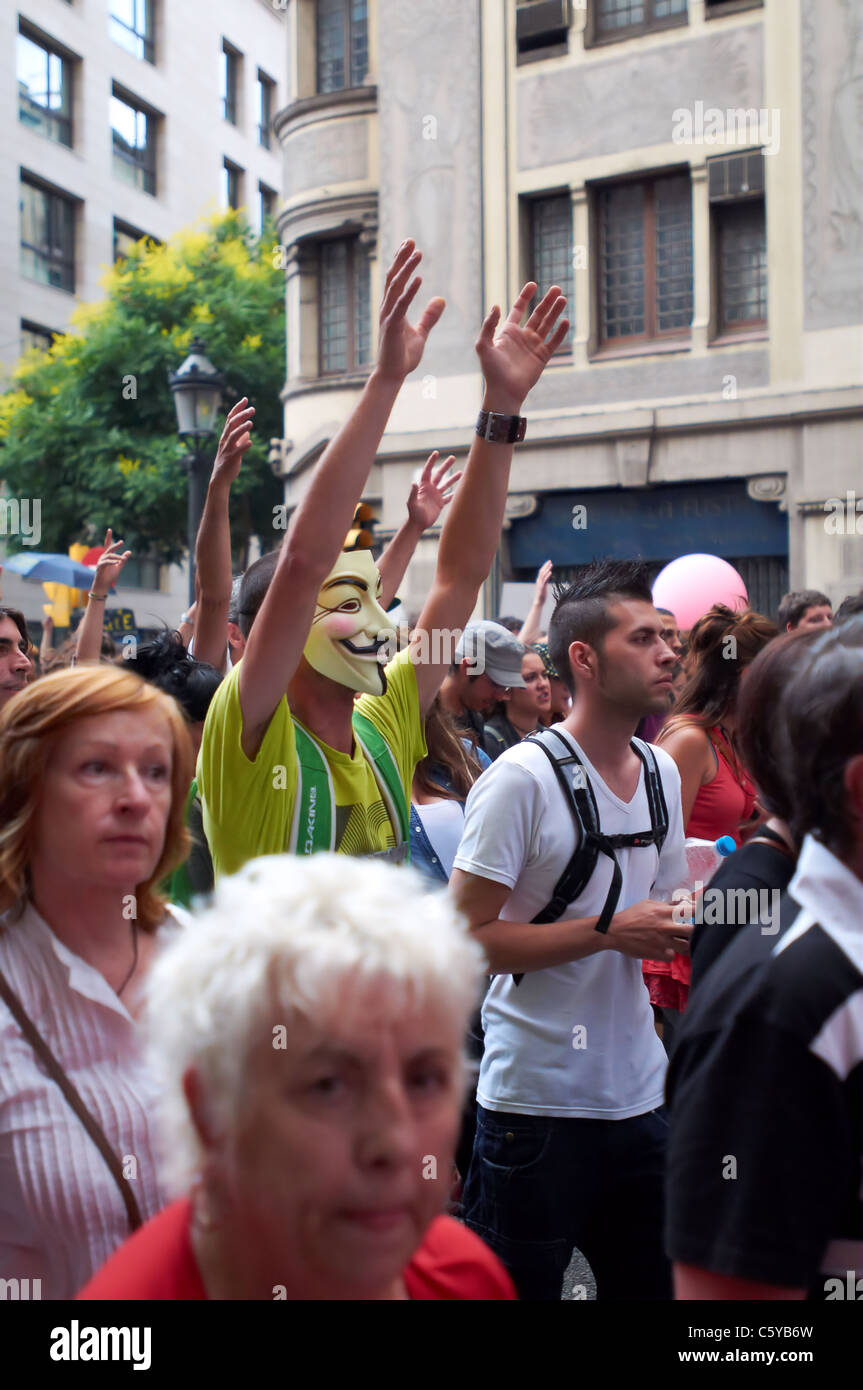 -Spanish Revolution- Demonstration 15M Movement in Barcelona, Spain ...