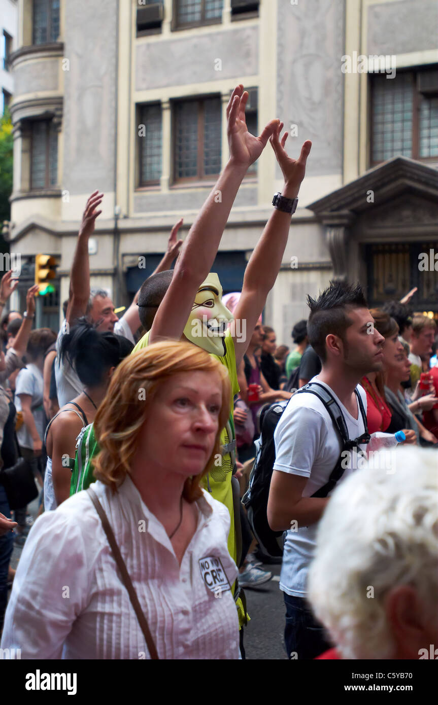 -Spanish Revolution- Demonstration 15M Movement in Barcelona, Spain ...