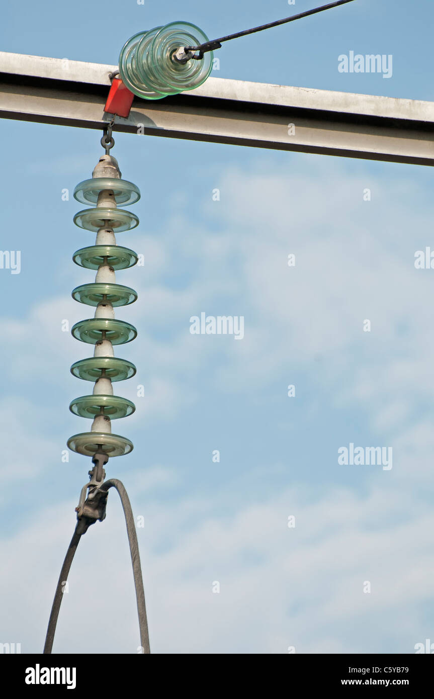 High-voltage wire connections Stock Photo - Alamy