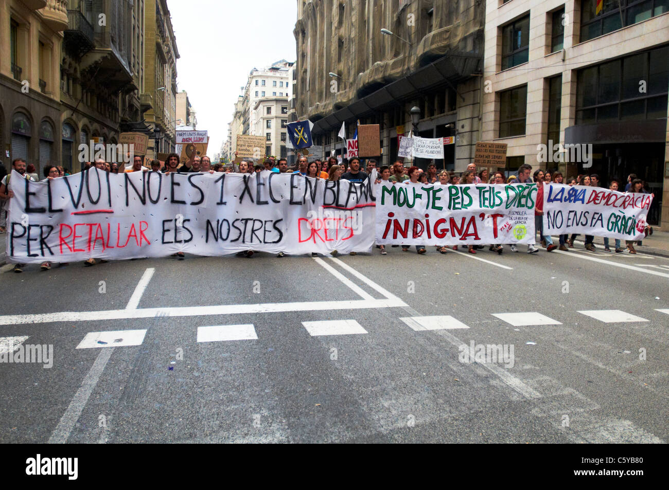 -Spanish Revolution- Demonstration 15M Movement in Barcelona, Spain ...