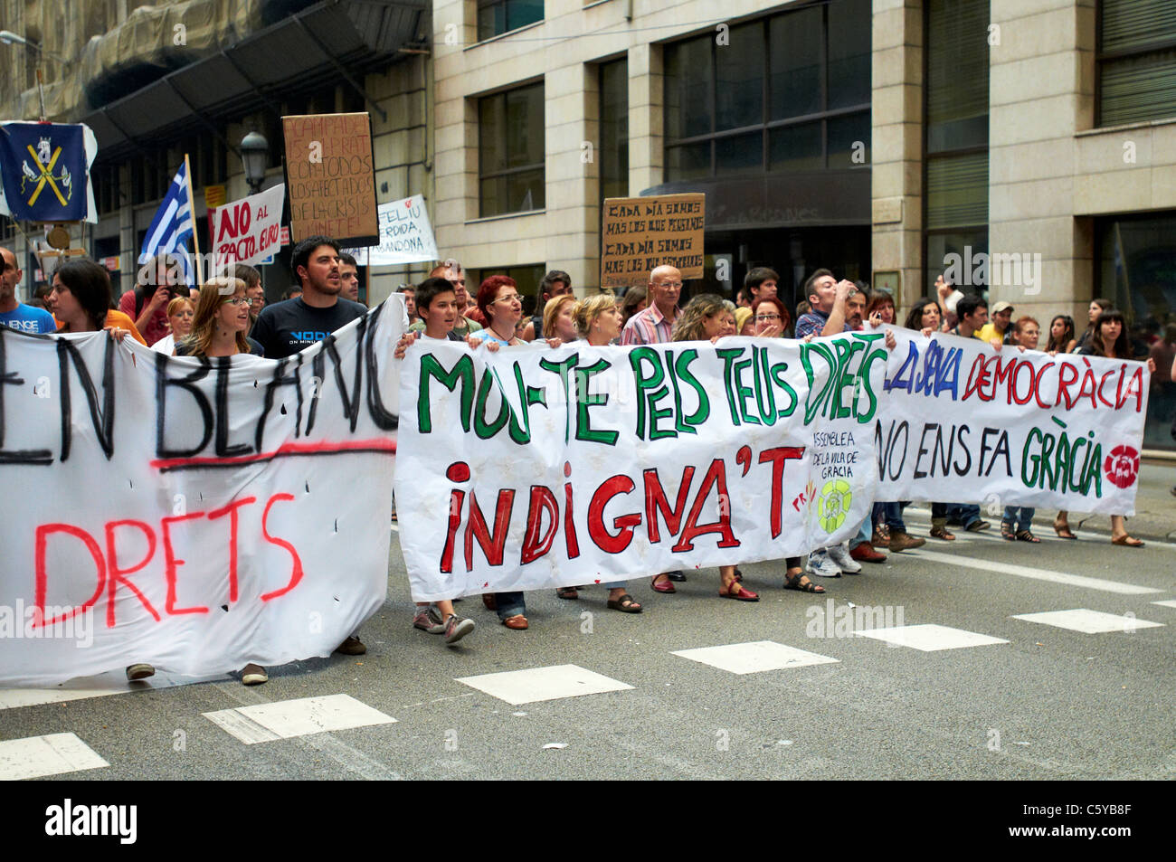 -Spanish Revolution- Demonstration 15M Movement in Barcelona, Spain ...