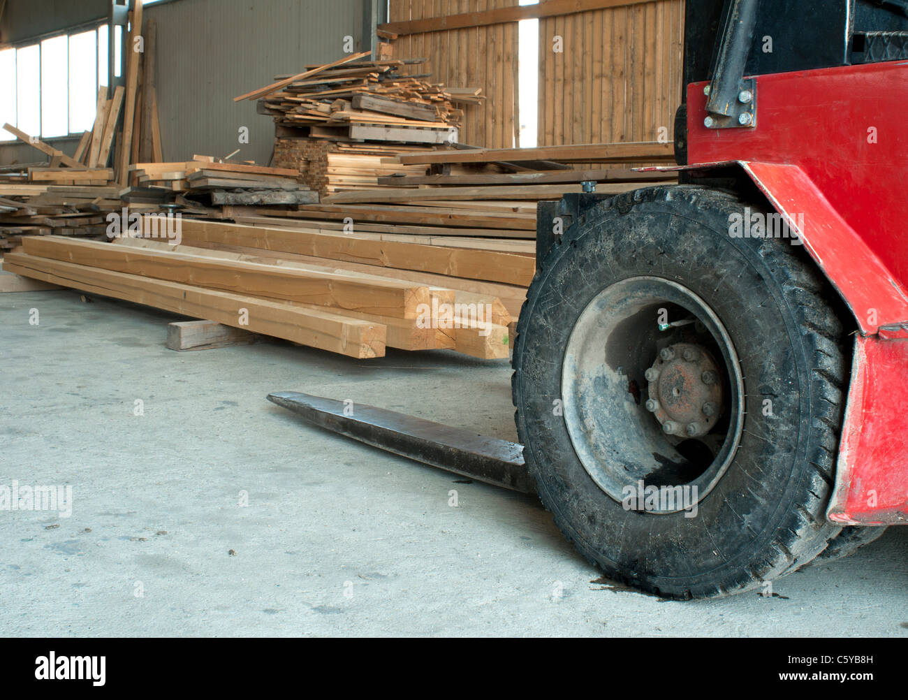 Carpentry factory and ordered timber.Woods Stock Photo - Alamy