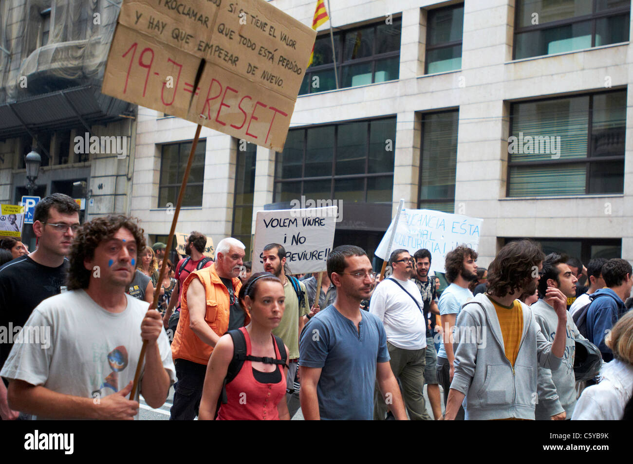 -Spanish Revolution- Demonstration 15M Movement in Barcelona, Spain ...