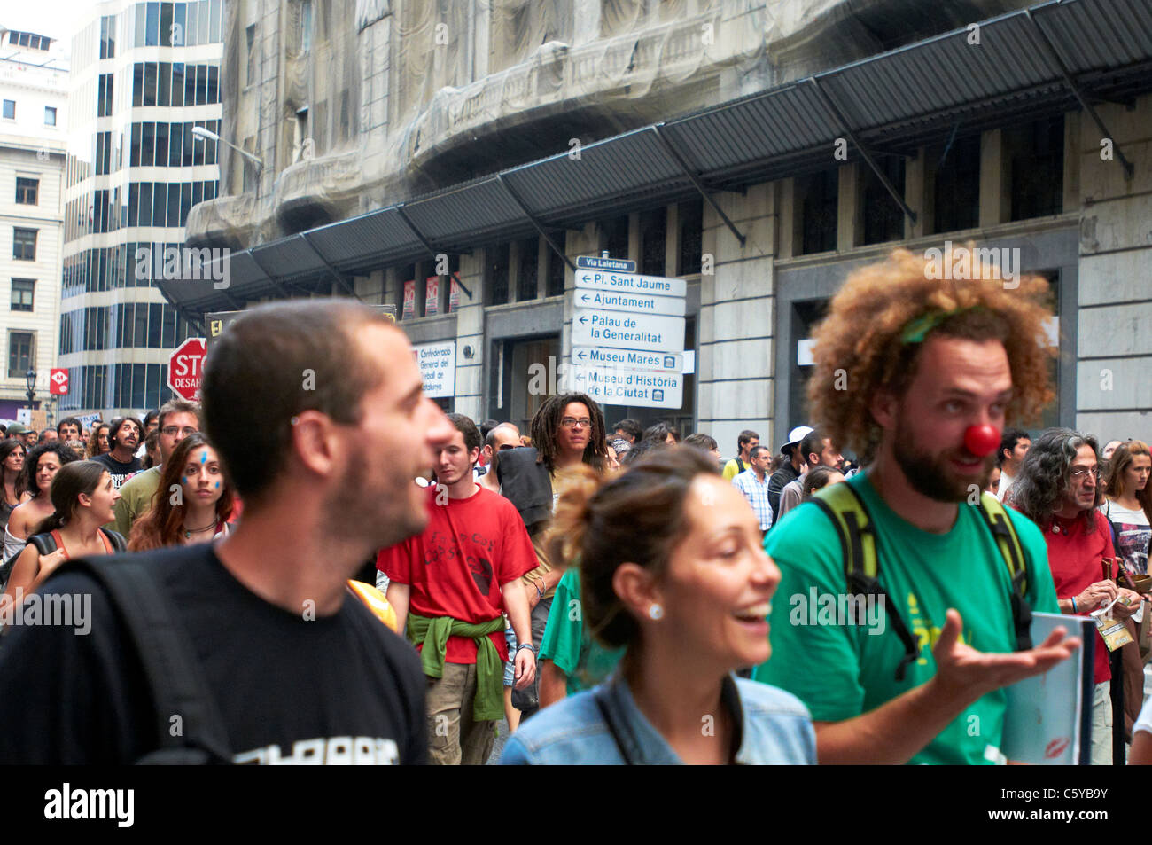 -Spanish Revolution- Demonstration 15M Movement in Barcelona, Spain ...