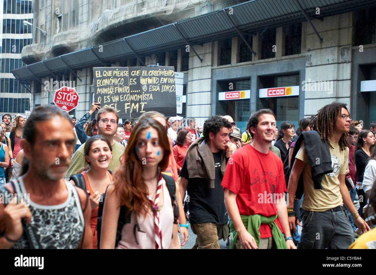 -Spanish Revolution- Demonstration 15M Movement in Barcelona, Spain ...