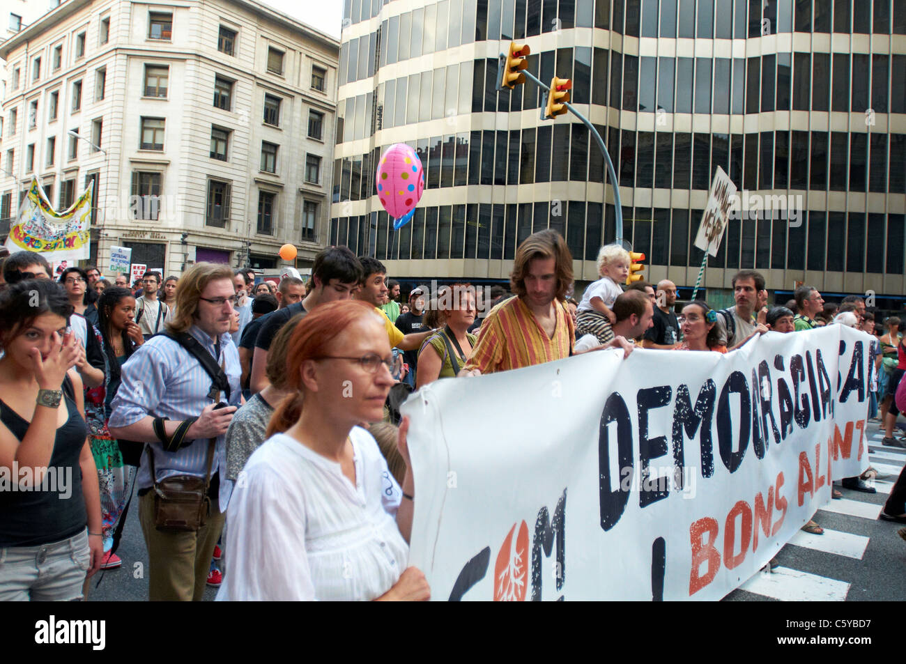 -Spanish Revolution- Demonstration 15M Movement in Barcelona, Spain ...