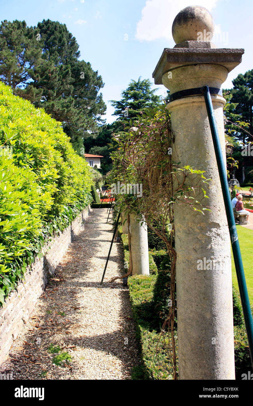 Traditional Stone Columns in the Grand Italian Gardens at Compton Acres ...
