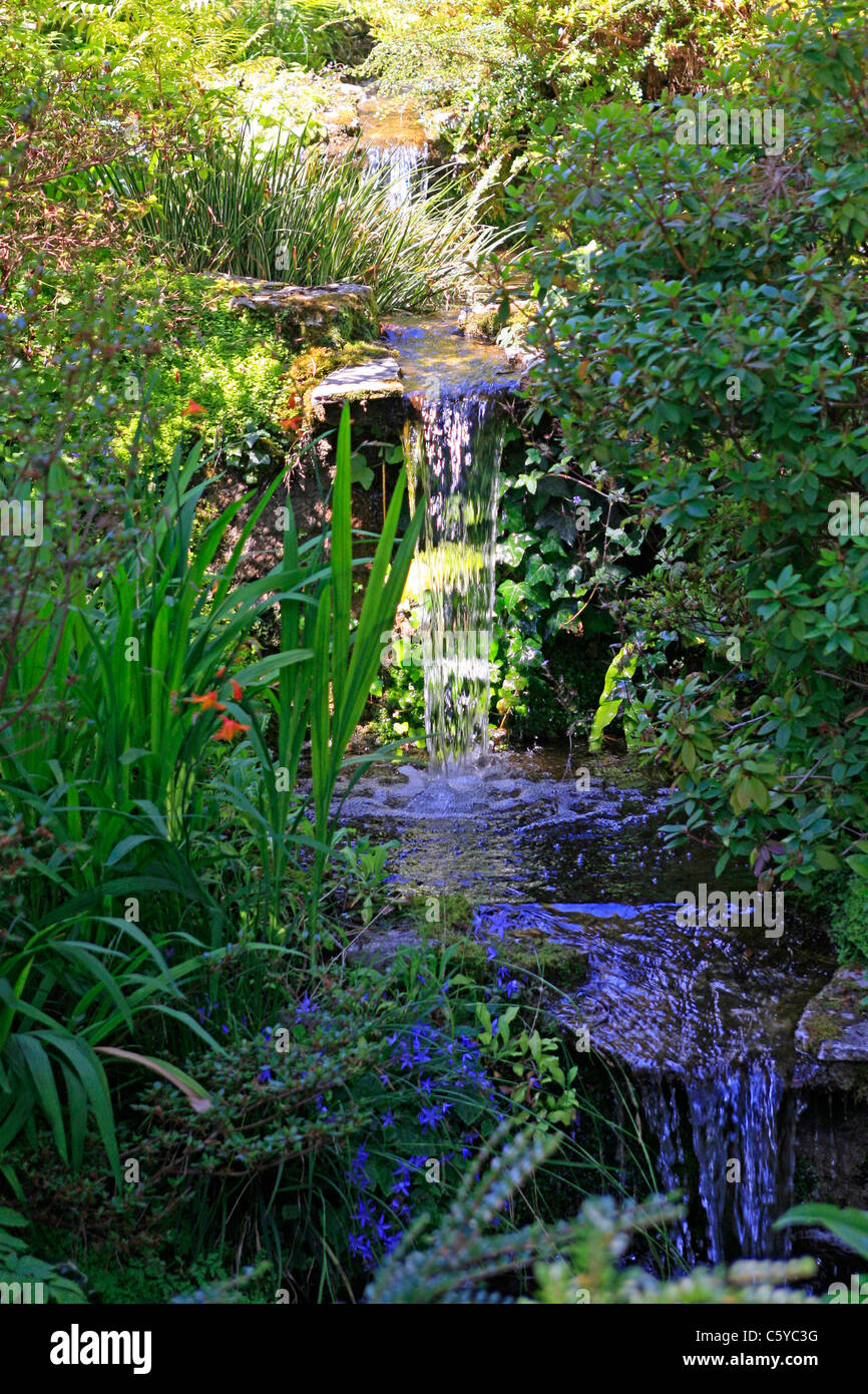 Waterfall in a Garden Stock Photo - Alamy