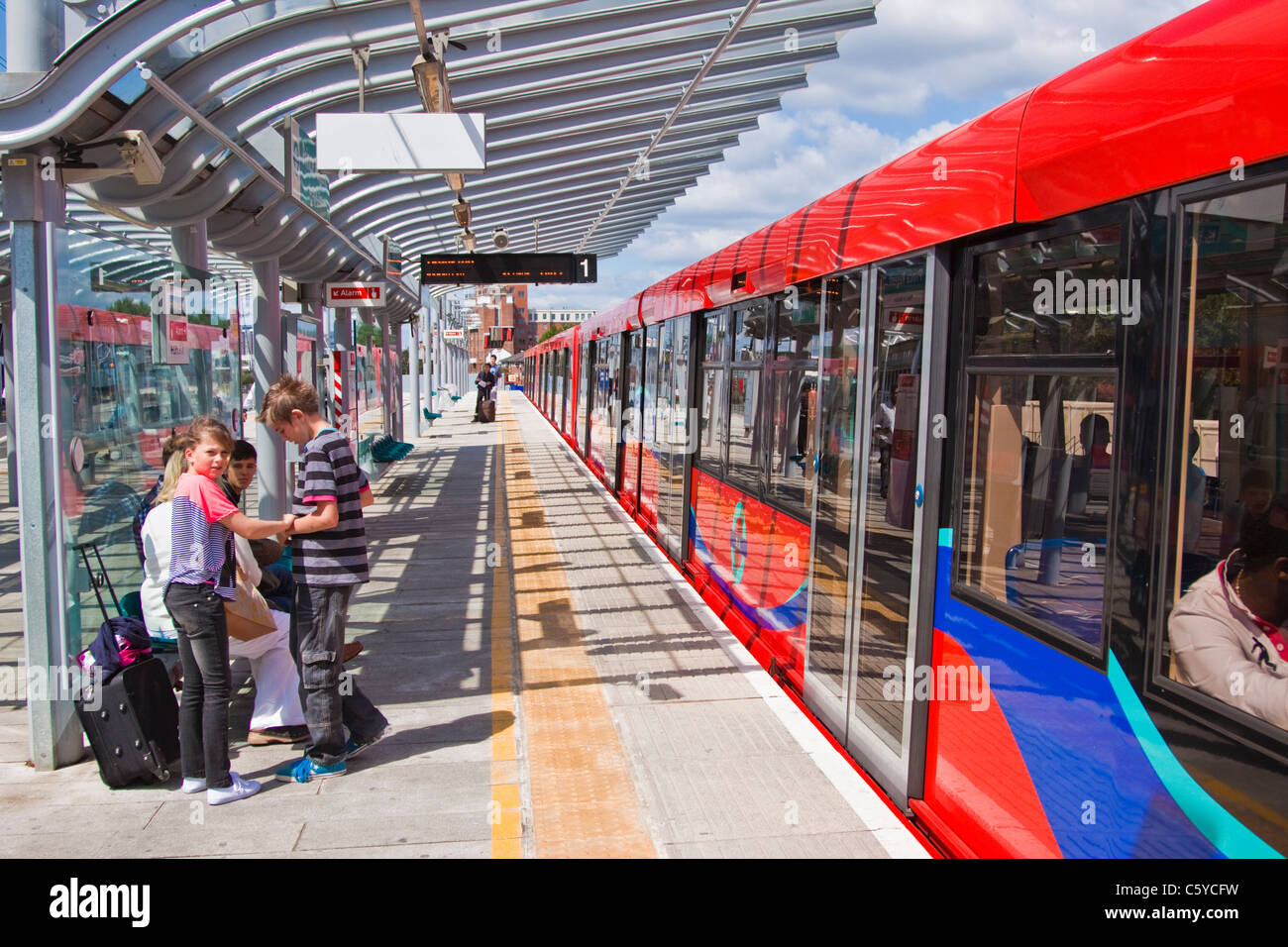 DLR Train at Prince Regent station, London Stock Photo - Alamy