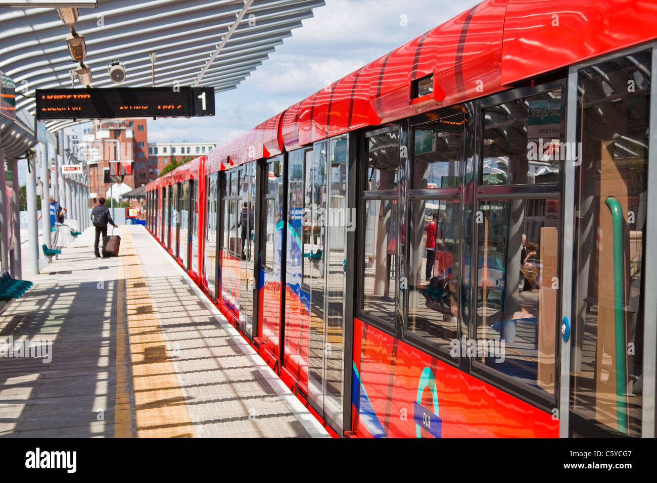 DLR Train at Prince Regent station, London Stock Photo - Alamy