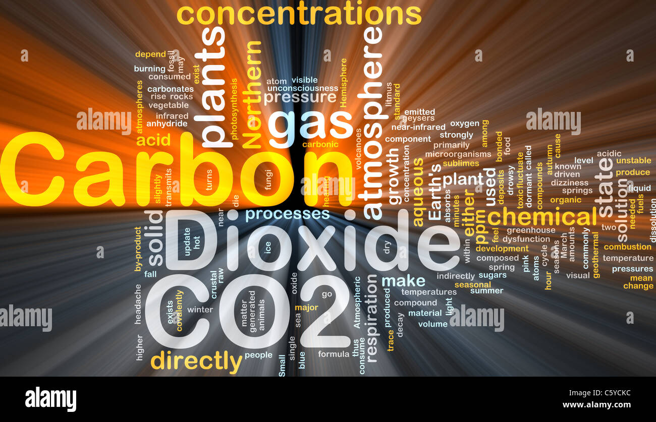 Background concept illustration of carbon dioxide co2 gas glowing light ...