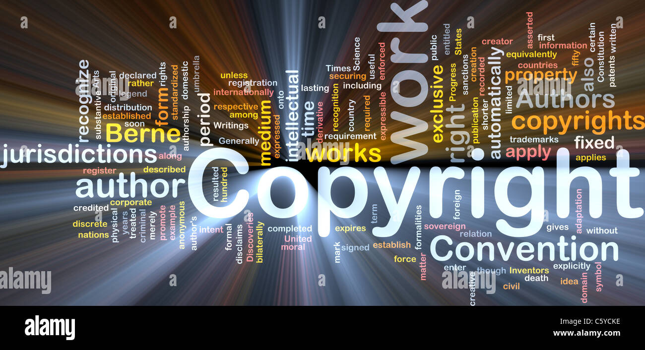 Background concept illustration of author copyright convention glowing ...
