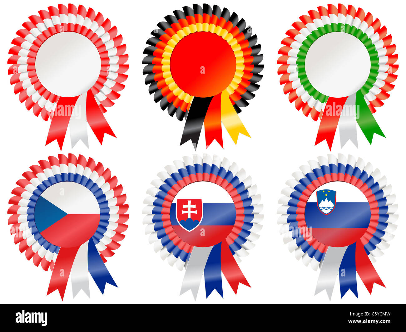 Rosettes to represent Central European countries; including Poland ...