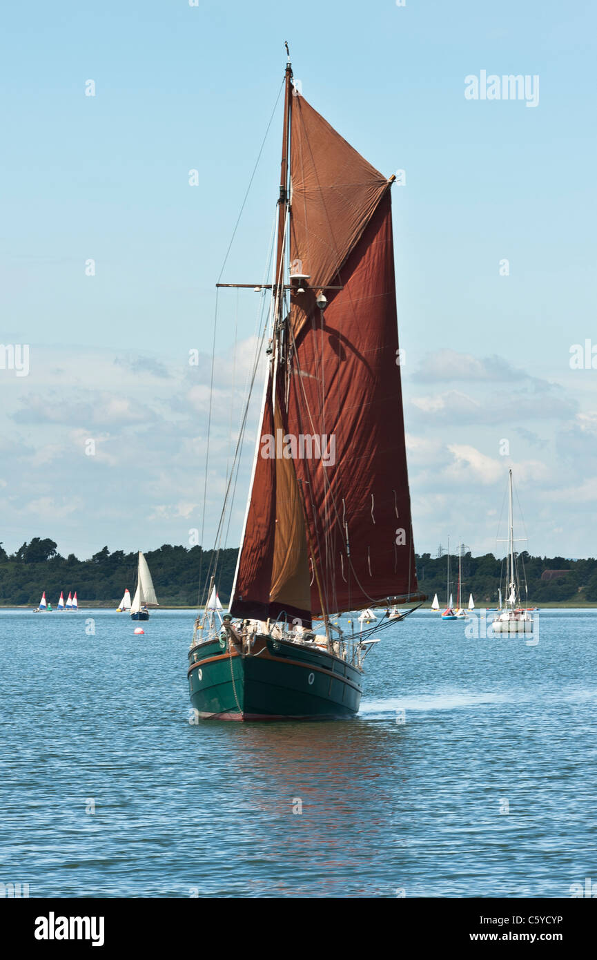 Sailing boat poole harbour Stock Photo - Alamy