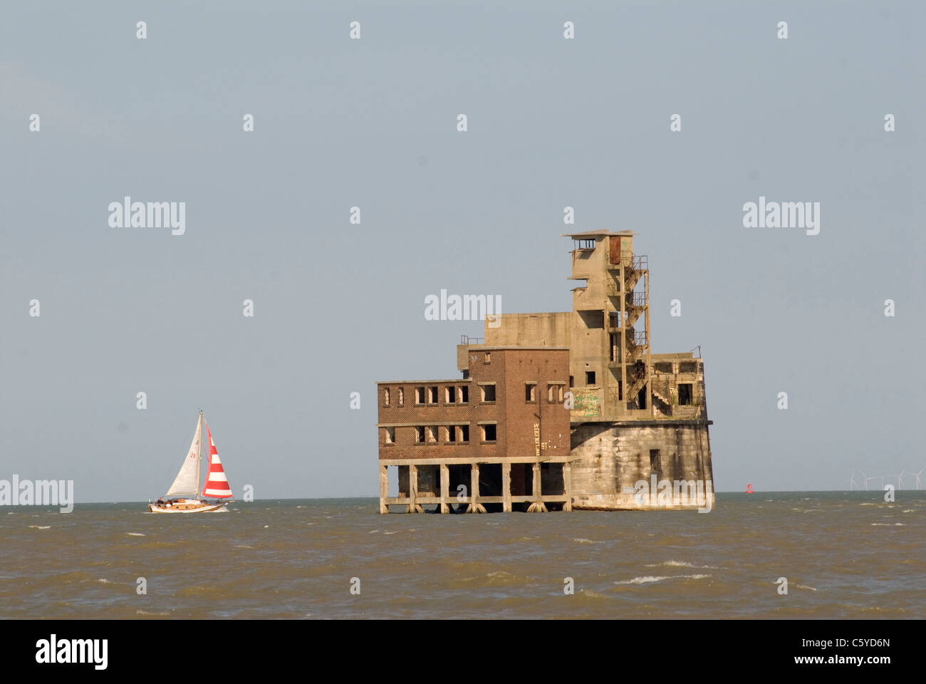 Grain Tower Battery. Martello Tower, taken from Isle of Grain Thames ...