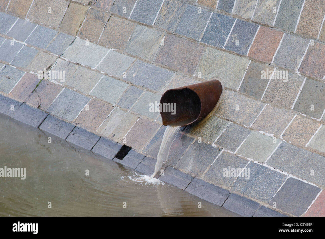Industrial waste water are discharged into a river withing the city ...
