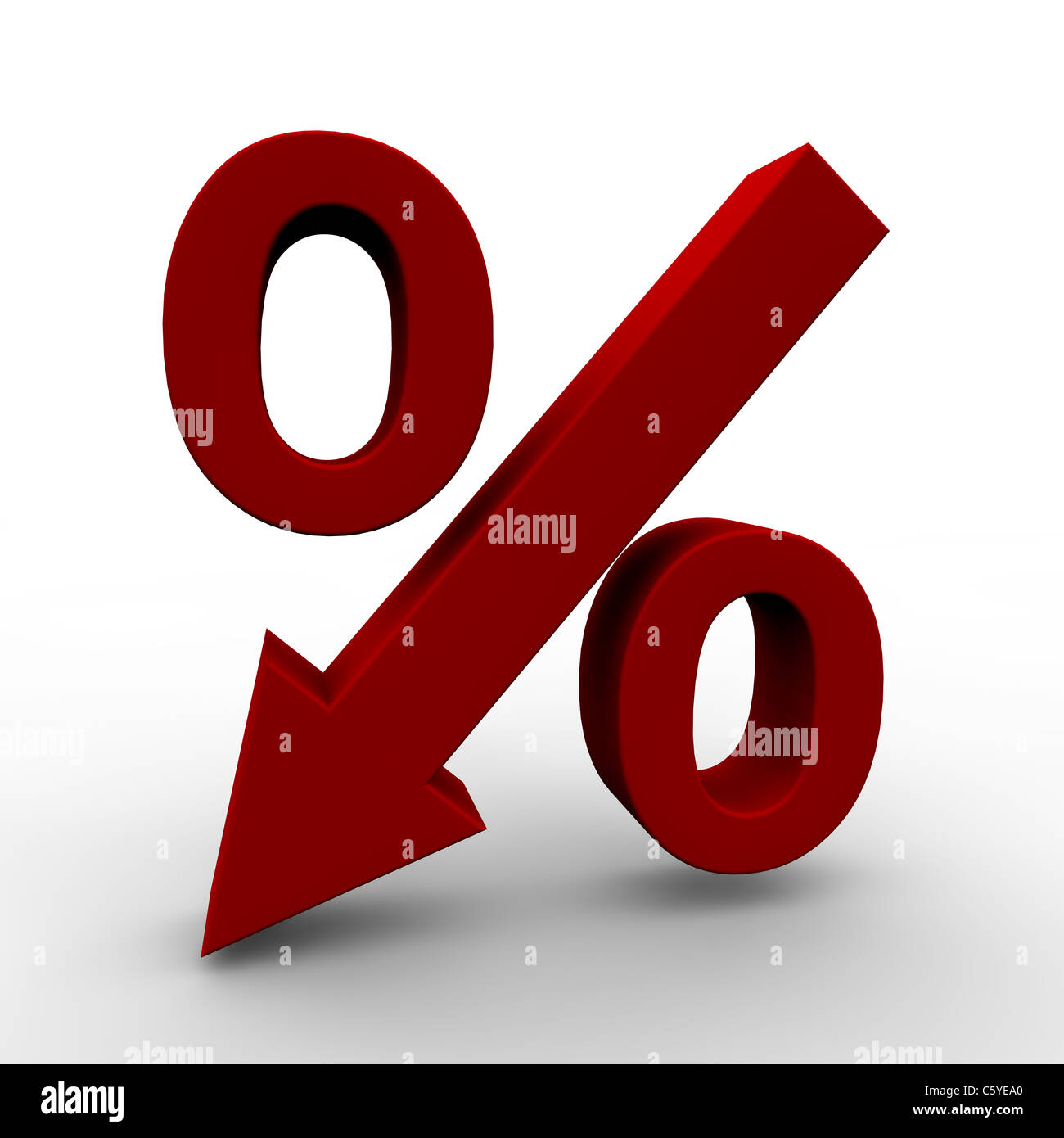 Falling Prices or falling interest rates Stock Photo - Alamy