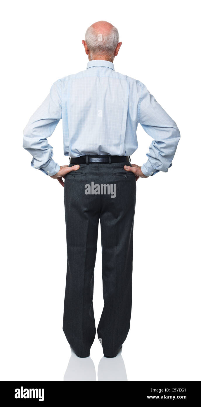 Old man standing isolated back hi-res stock photography and images - Alamy
