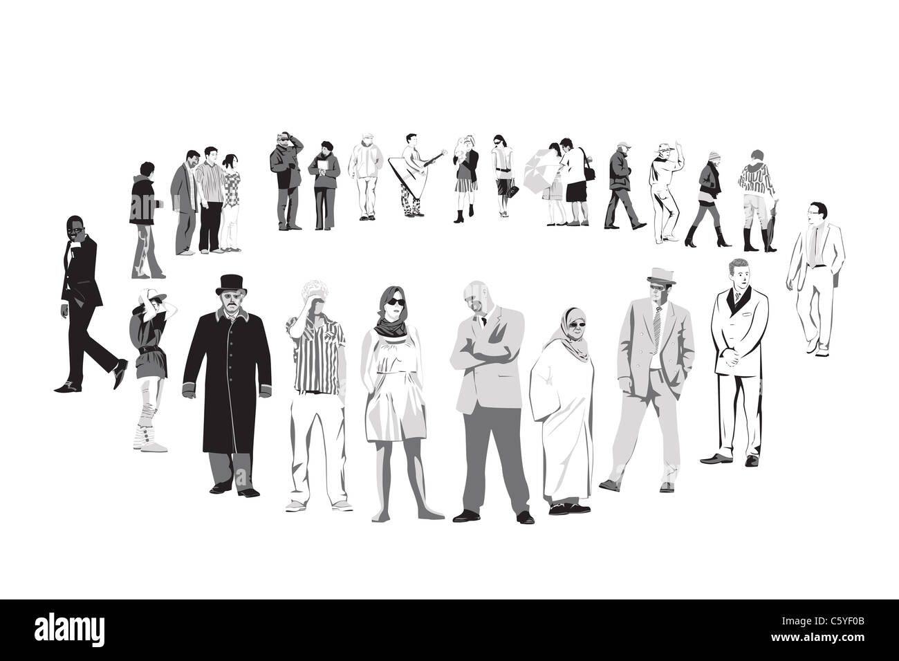 Large crowd people group Cut Out Stock Images & Pictures - Alamy