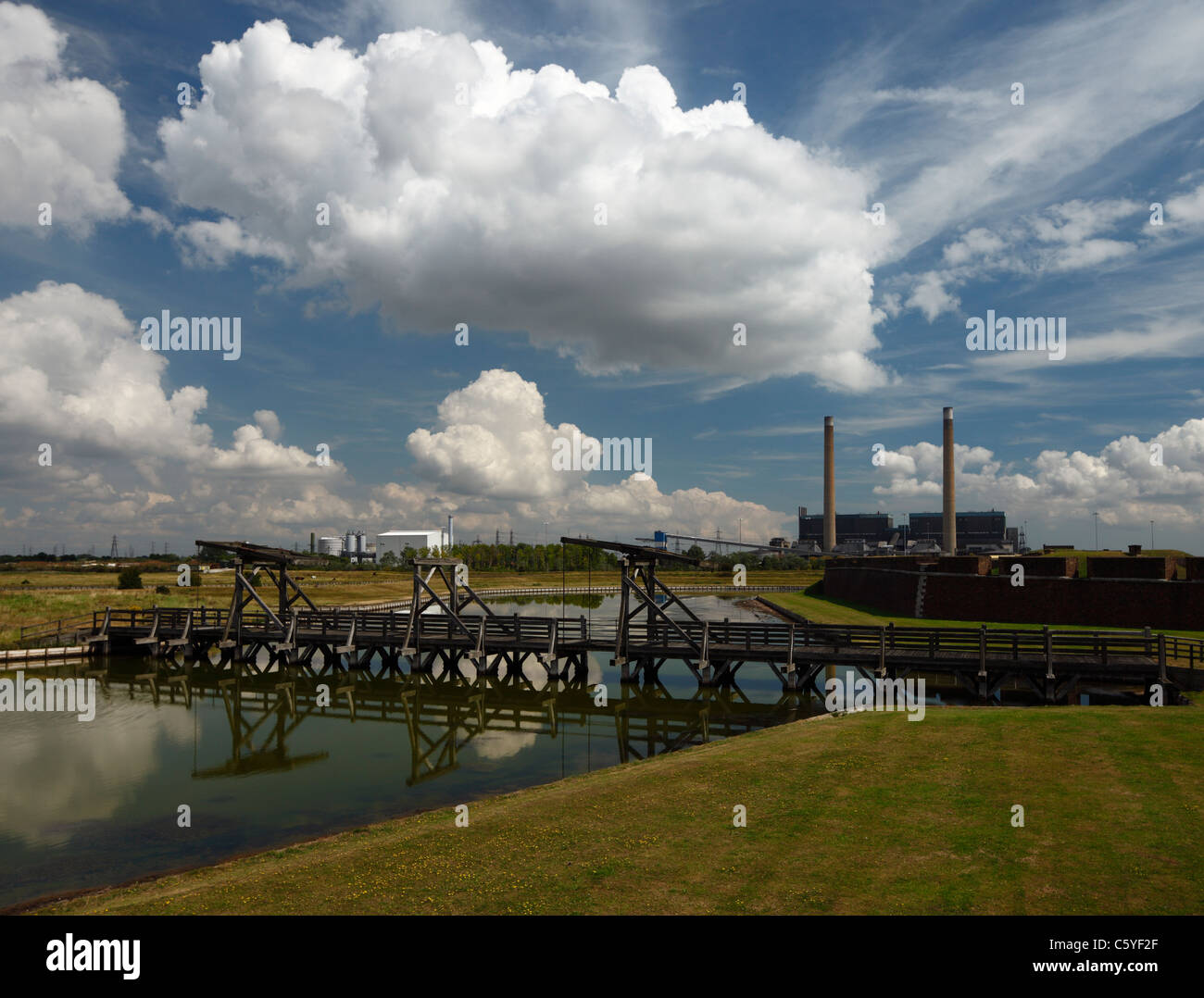 Tilbury Fort inner moat and lifting bridges Stock Photo - Alamy