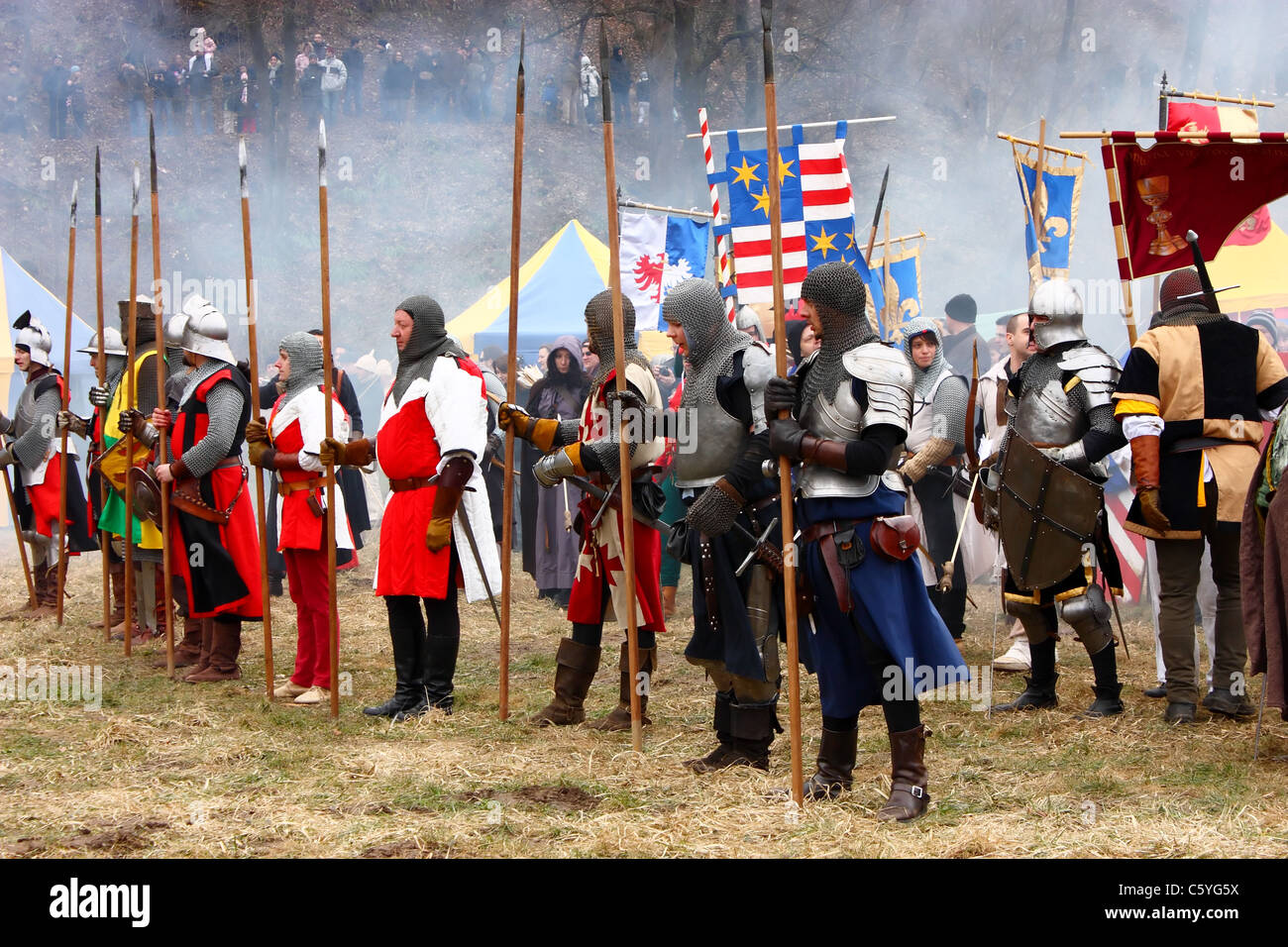 Staging of a medieval battle at Samobor Croatia on March 1, 1441 Stock ...