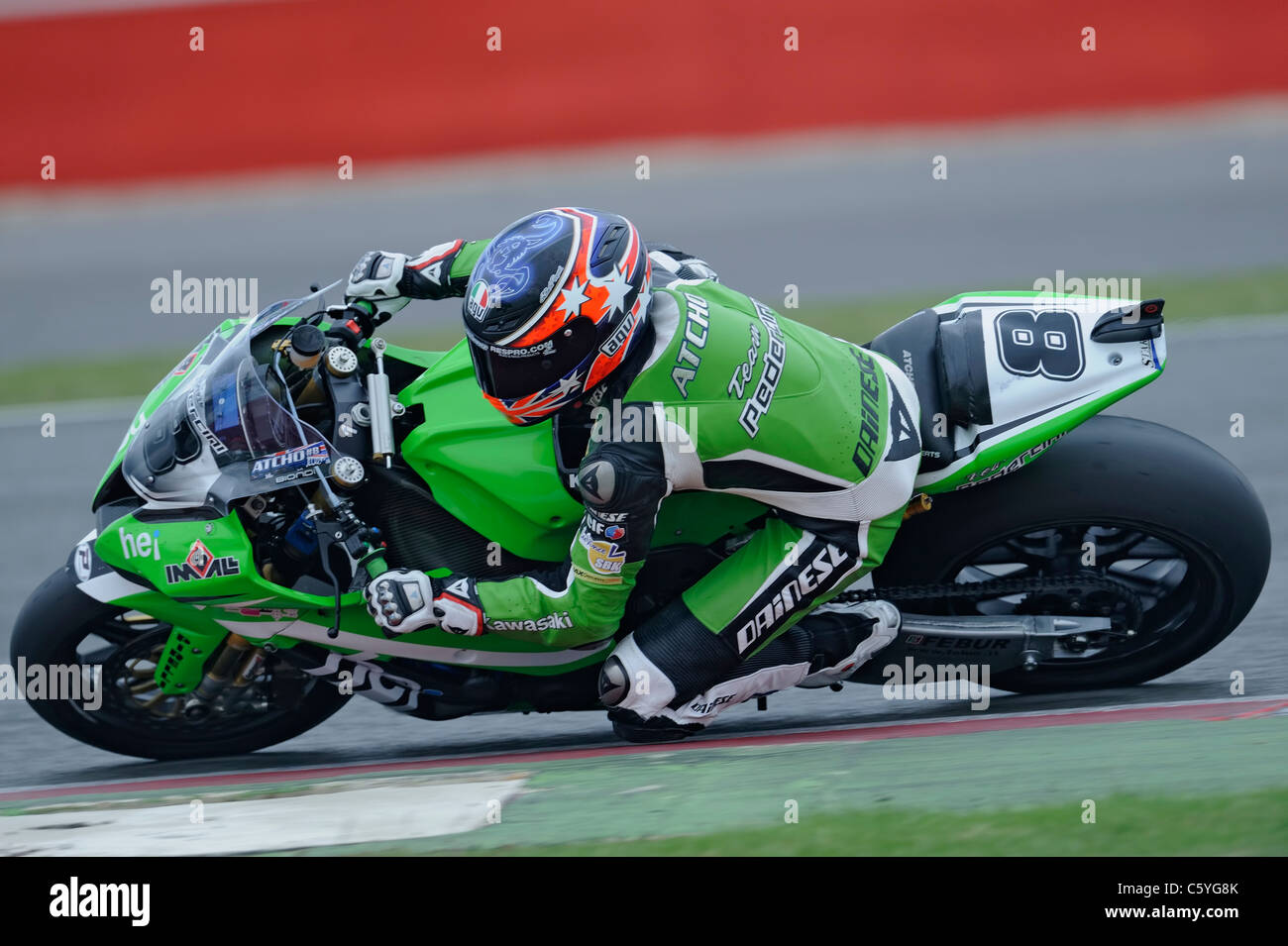 mark aitchison on the kawasaki superbike Stock Photo - Alamy