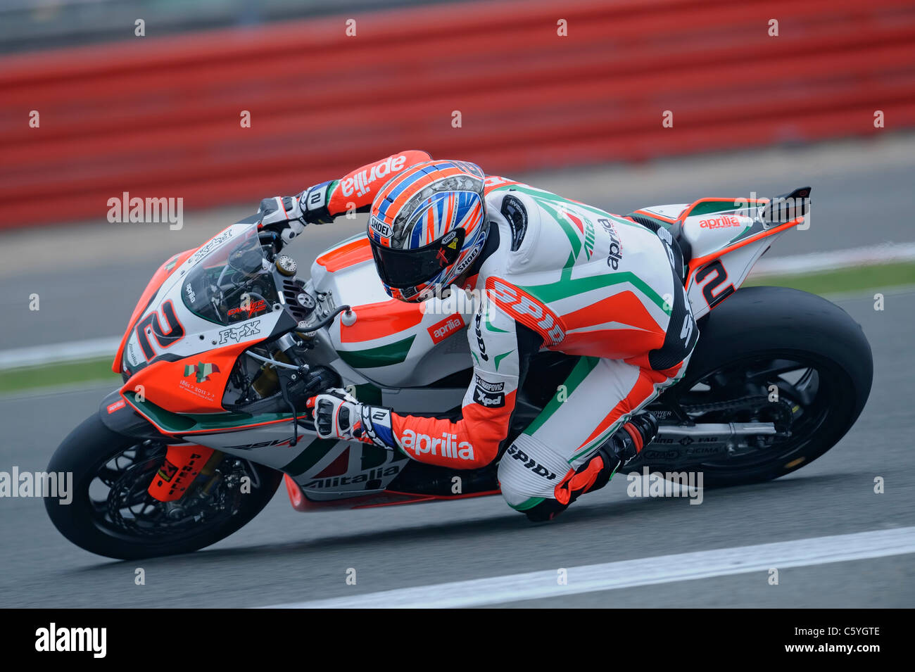 leon camier on the aprilia world superbike Stock Photo - Alamy