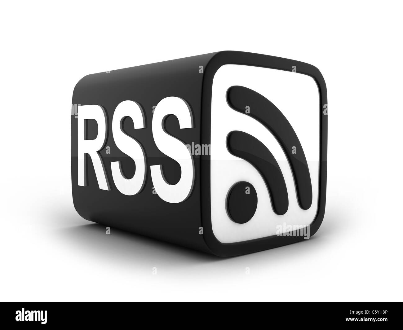Symbol RSS on cube (done in 3d, isolated Stock Photo - Alamy