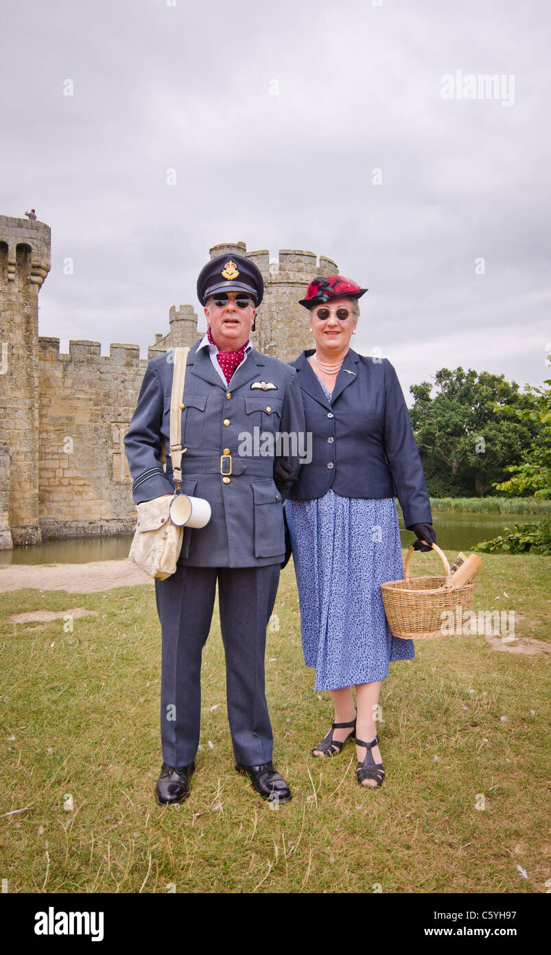 RAF Lieutenant & Wife at WWII re-enactment Stock Photo - Alamy