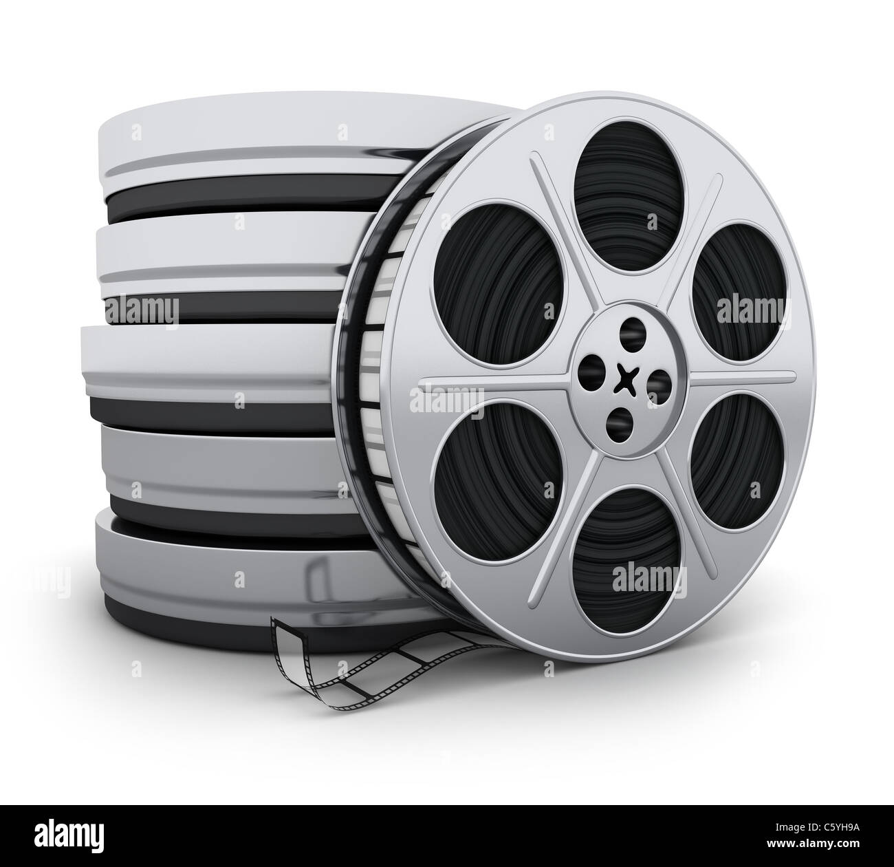 Reel film on white background (done in 3d Stock Photo - Alamy