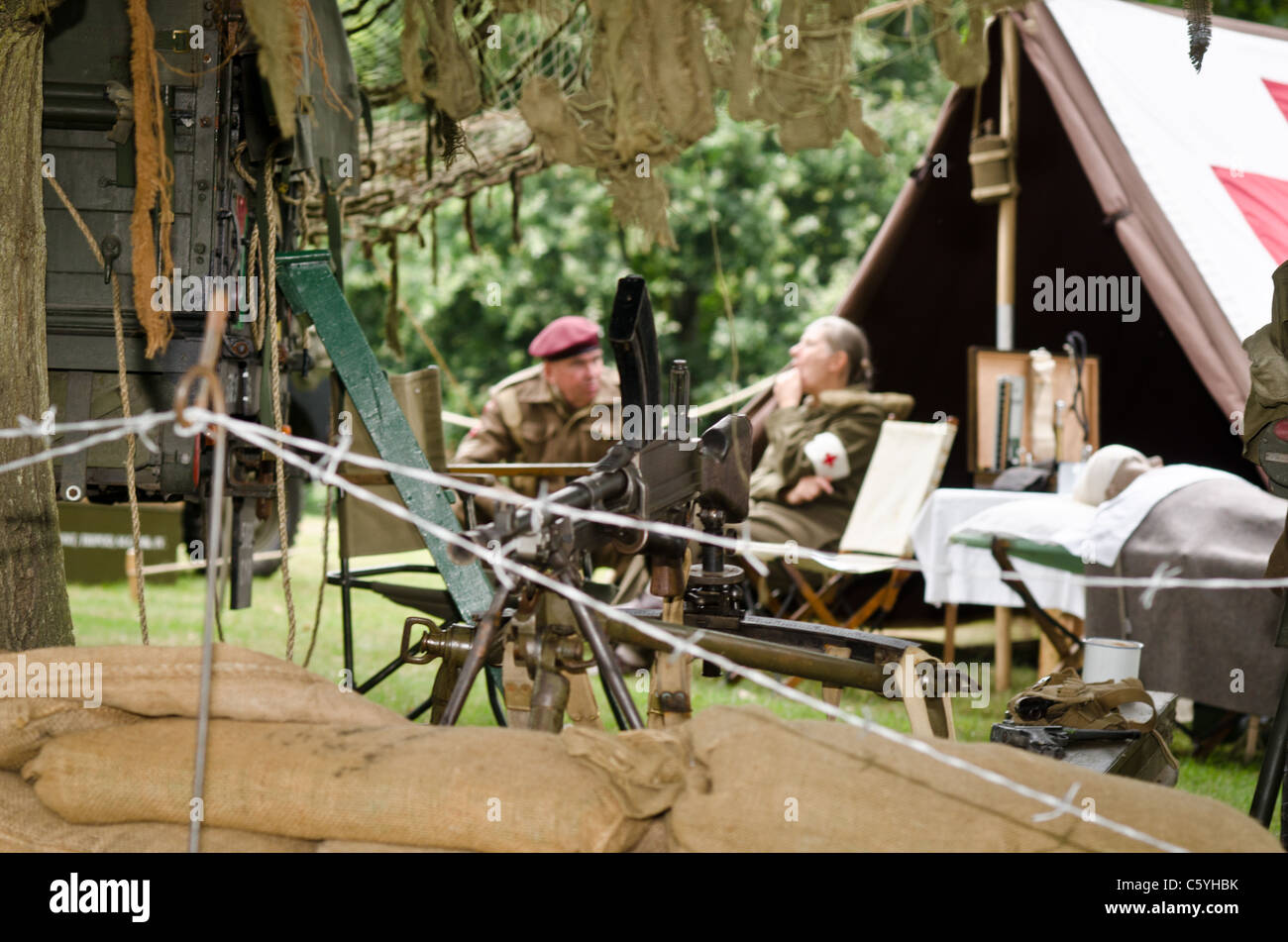 Vickers machine gun post Stock Photo - Alamy