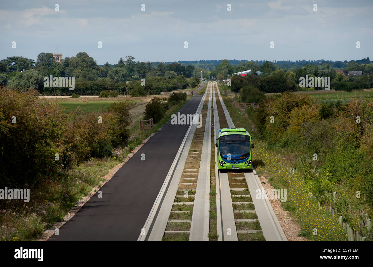 Cambridge Guided Busway, Cambridgeshire, England. Photographed on first ...