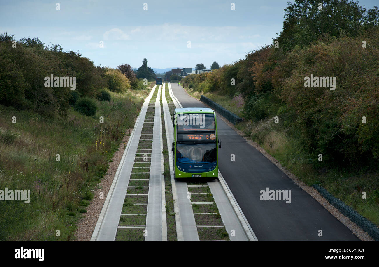 Cambridge Guided Busway, Cambridgeshire, England. Photographed on first ...