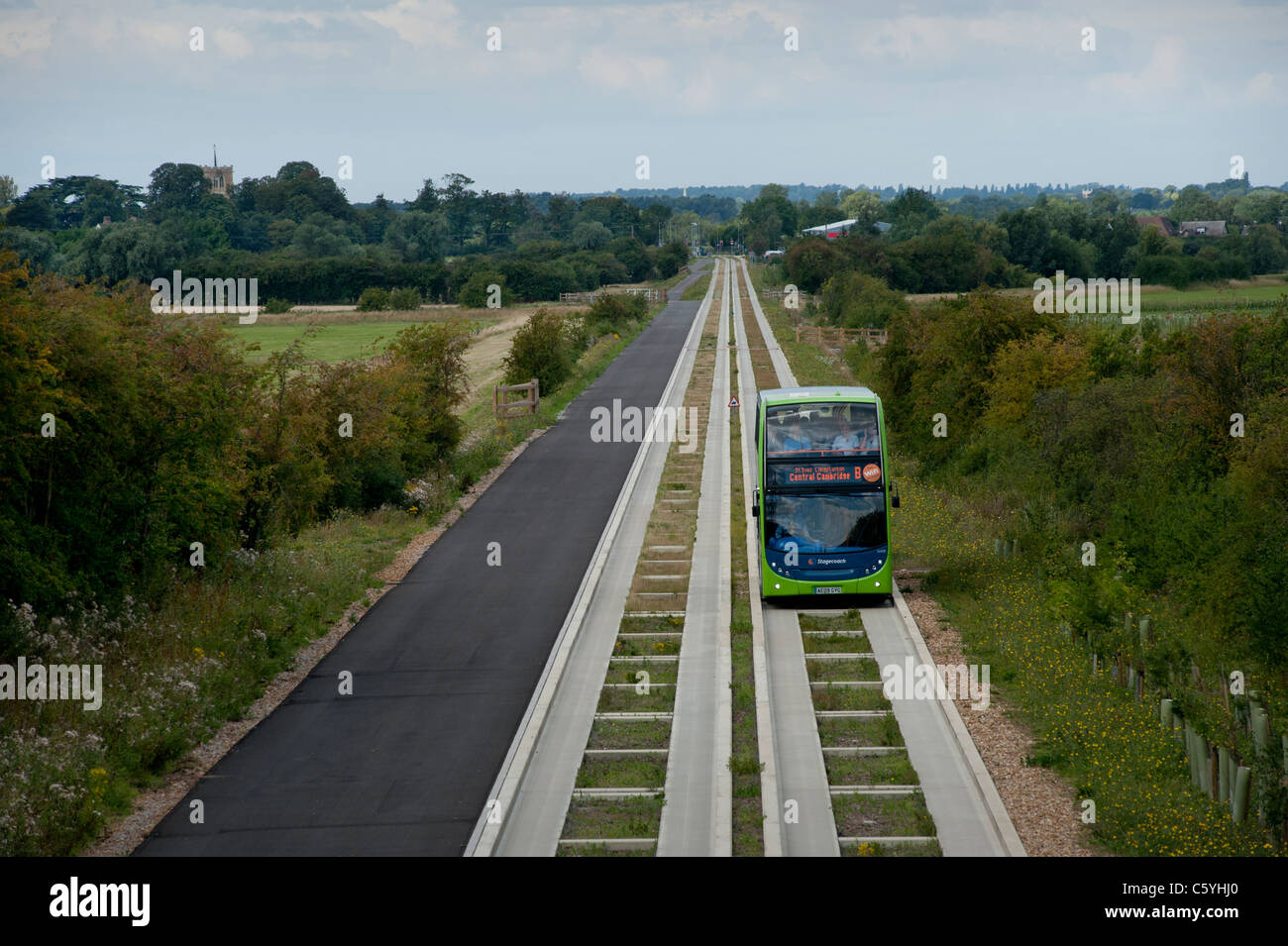 Cambridge Guided Busway, Cambridgeshire, England. Photographed on first ...