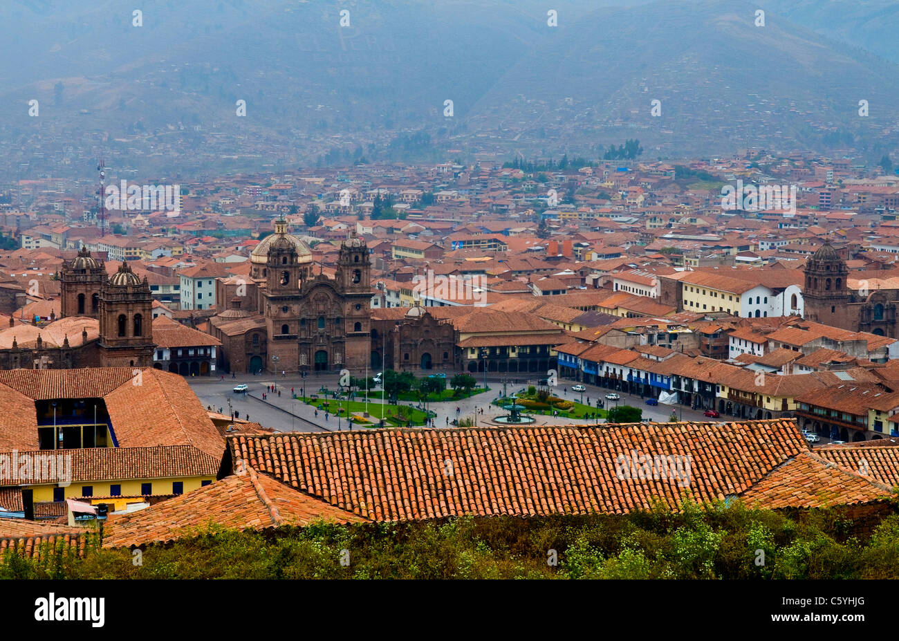 View of the Peruvian city of Cusco the former capital of the Incan ...