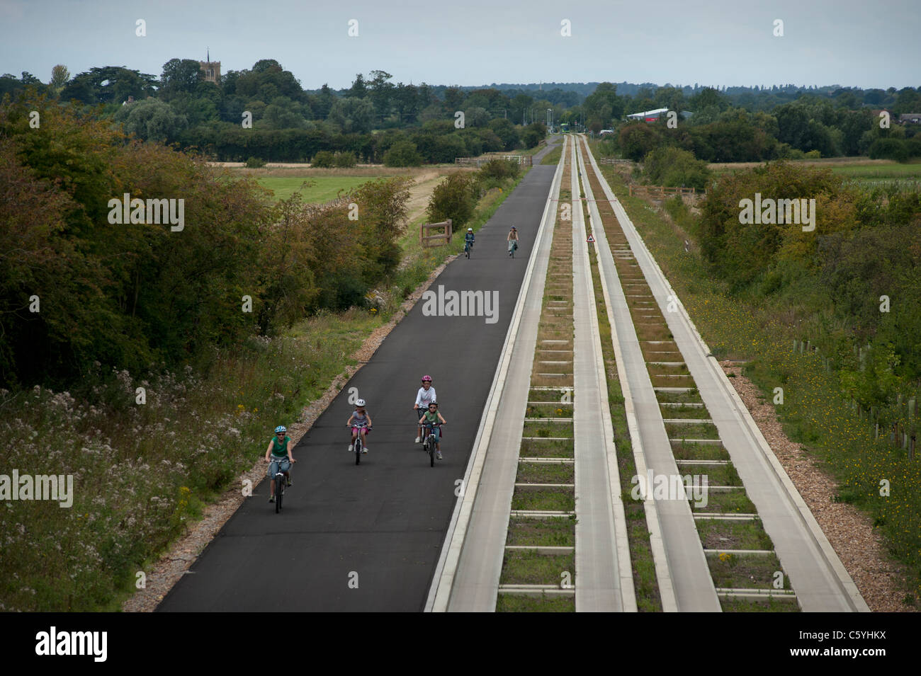 Cambridge Guided Busway, Cambridgeshire, England. Photographed on first ...