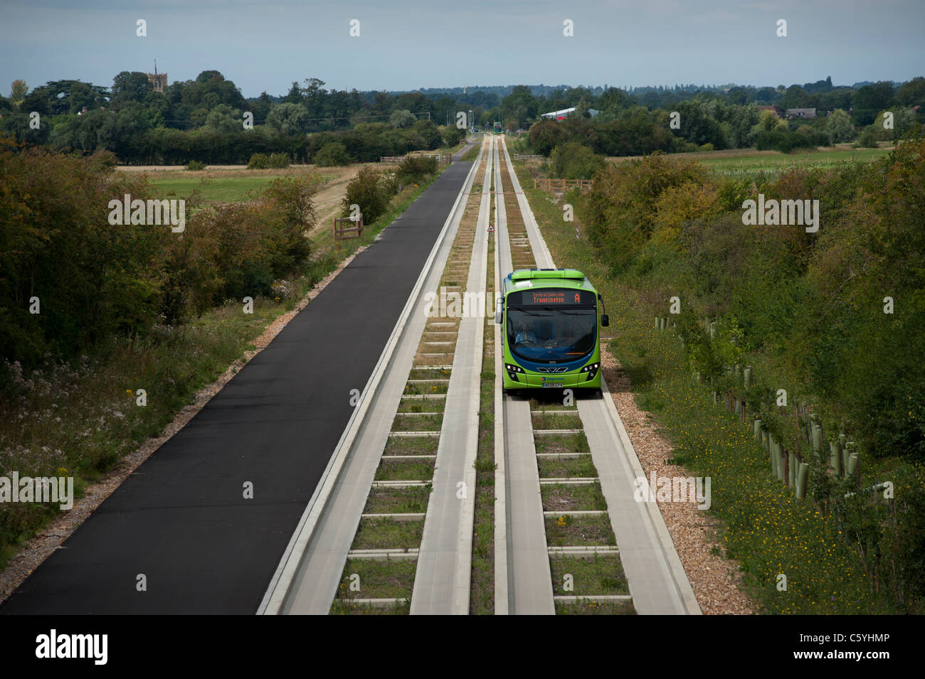 Cambridge Guided Busway, Cambridgeshire, England. Photographed on first ...