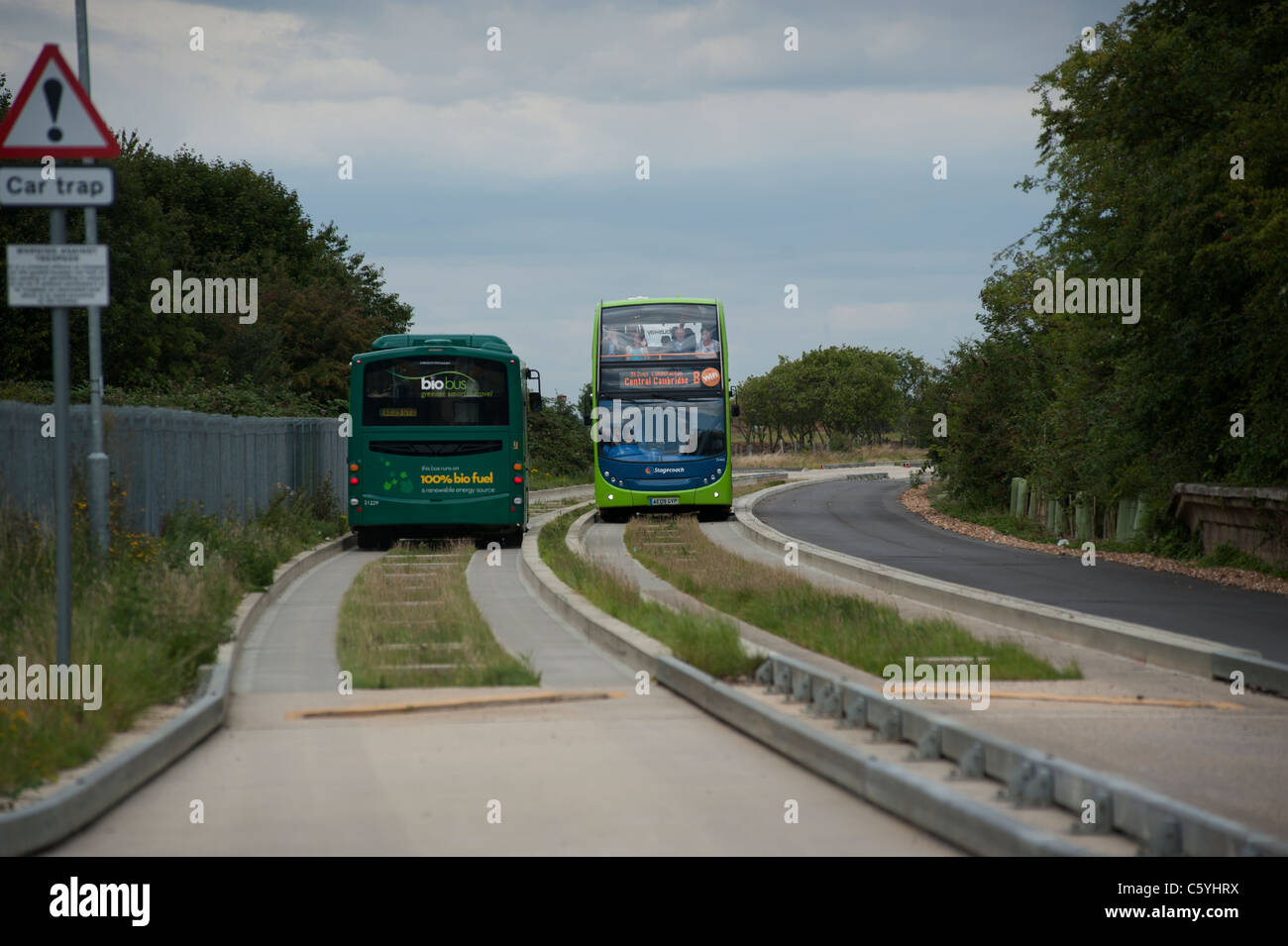 Cambridge Guided Busway, Cambridgeshire, England. Photographed on first ...