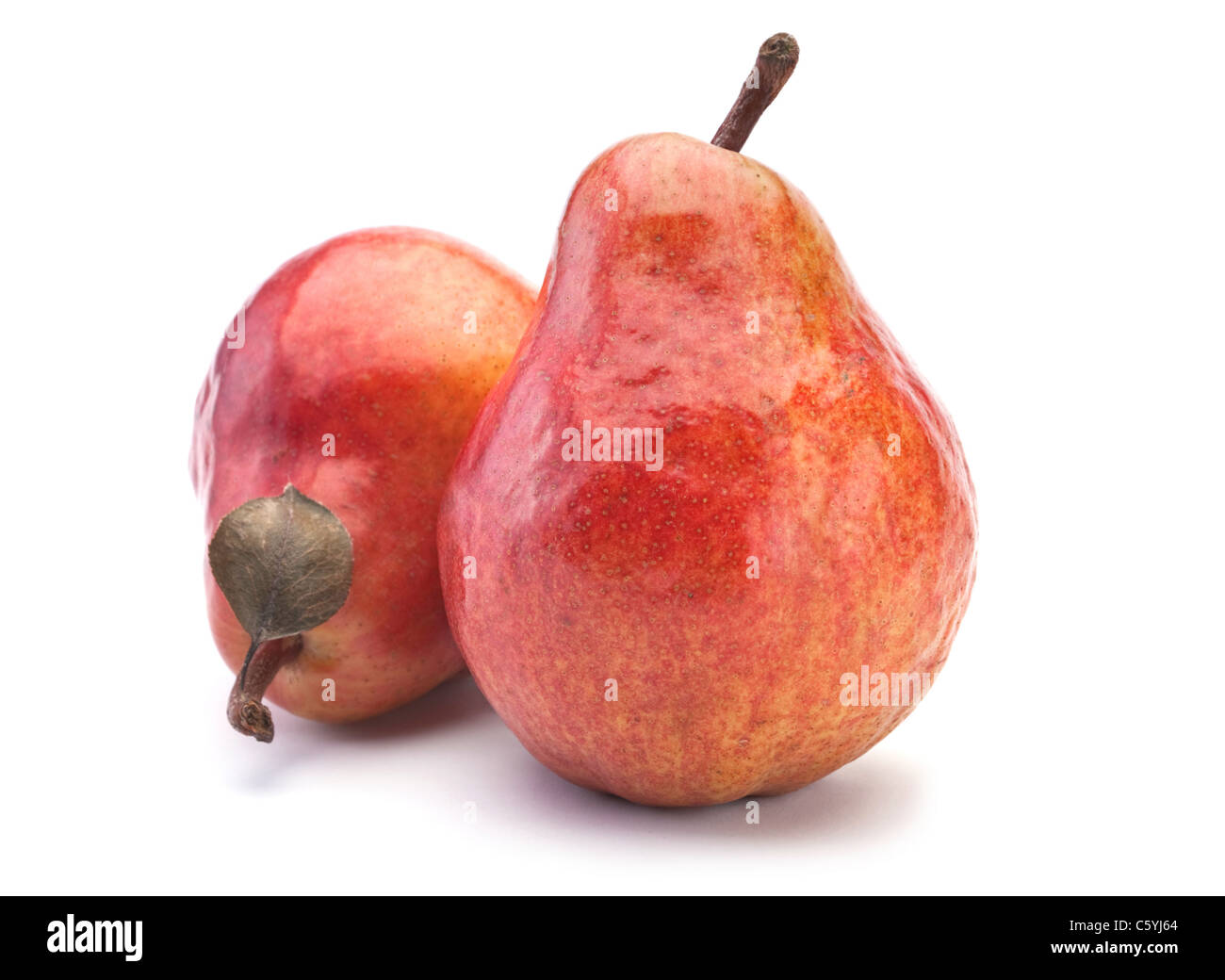 Red pear ripe fruit isolated on white background Stock Photo - Alamy