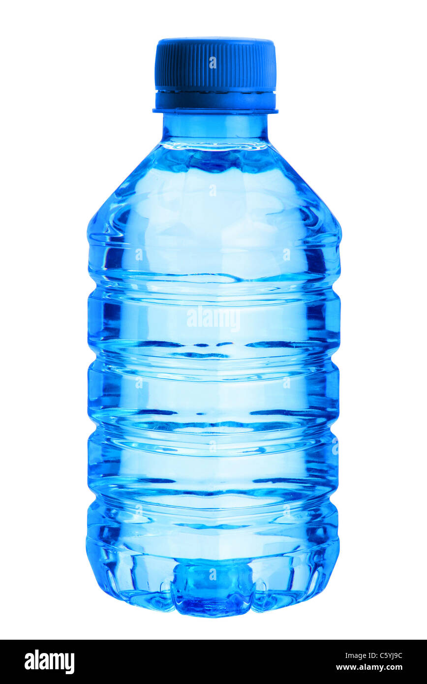 Plastic transparent bottle closeup isolated on white Stock Photo - Alamy