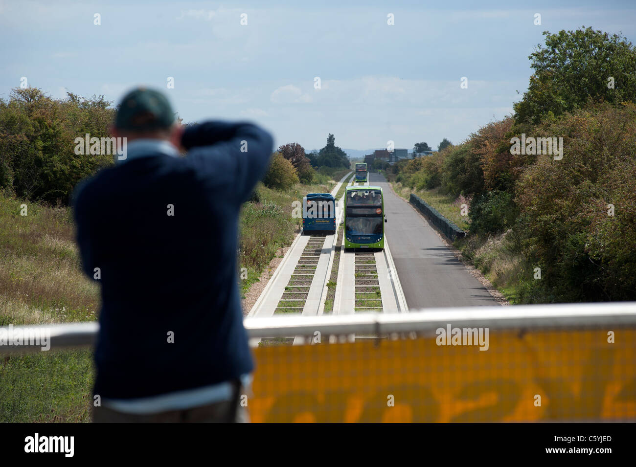 Cambridge Guided Busway, Cambridgeshire, England. Photographed on first ...