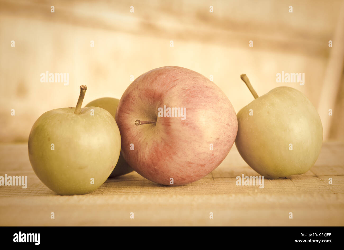 Low contrast still life image of apples Stock Photo - Alamy