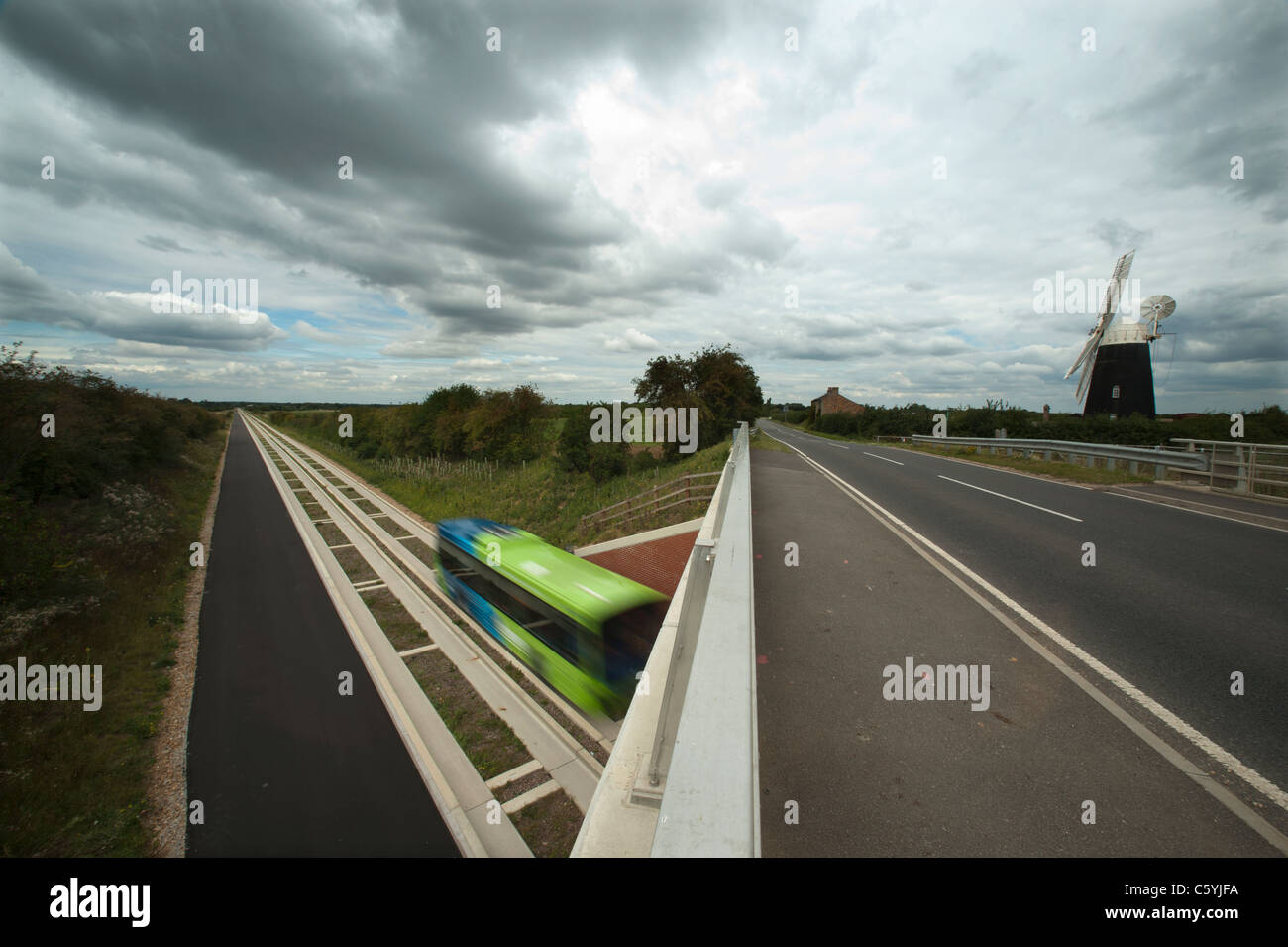 Cambridge Guided Busway, Cambridgeshire, England. Photographed on first ...