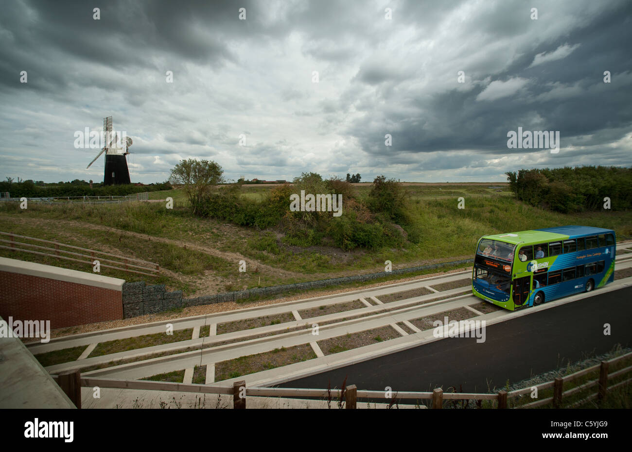 Cambridge Guided Busway, Cambridgeshire, England. Photographed on first ...