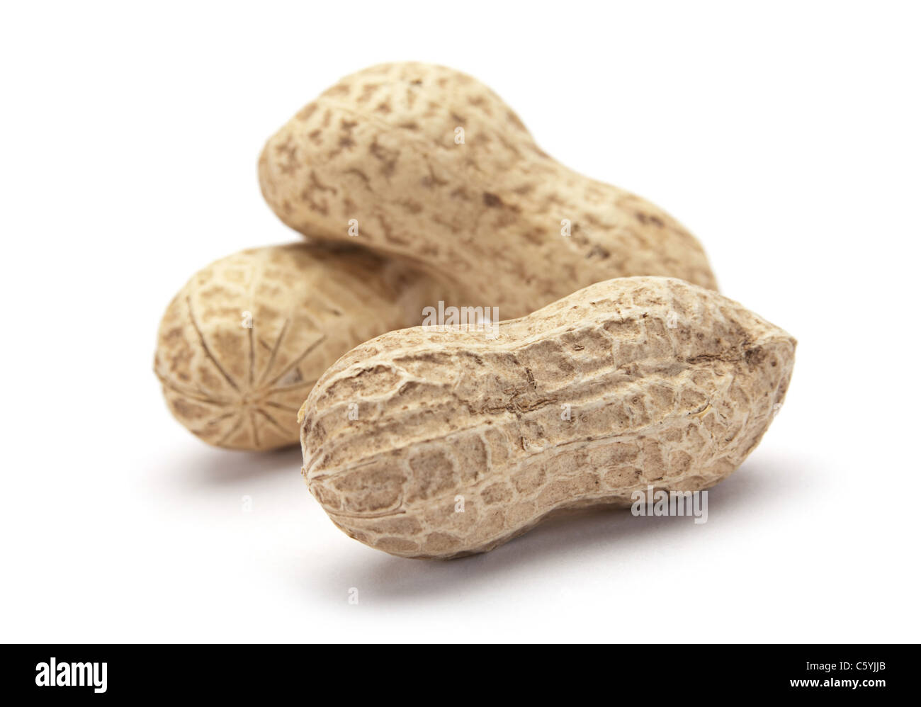 Peanut in shell closeup isolated on white background Stock Photo - Alamy