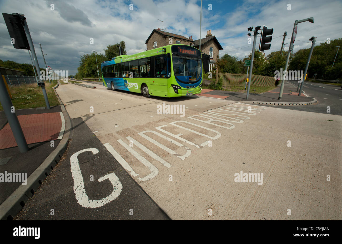 Cambridge Guided Busway, Cambridgeshire, England. Photographed on first ...