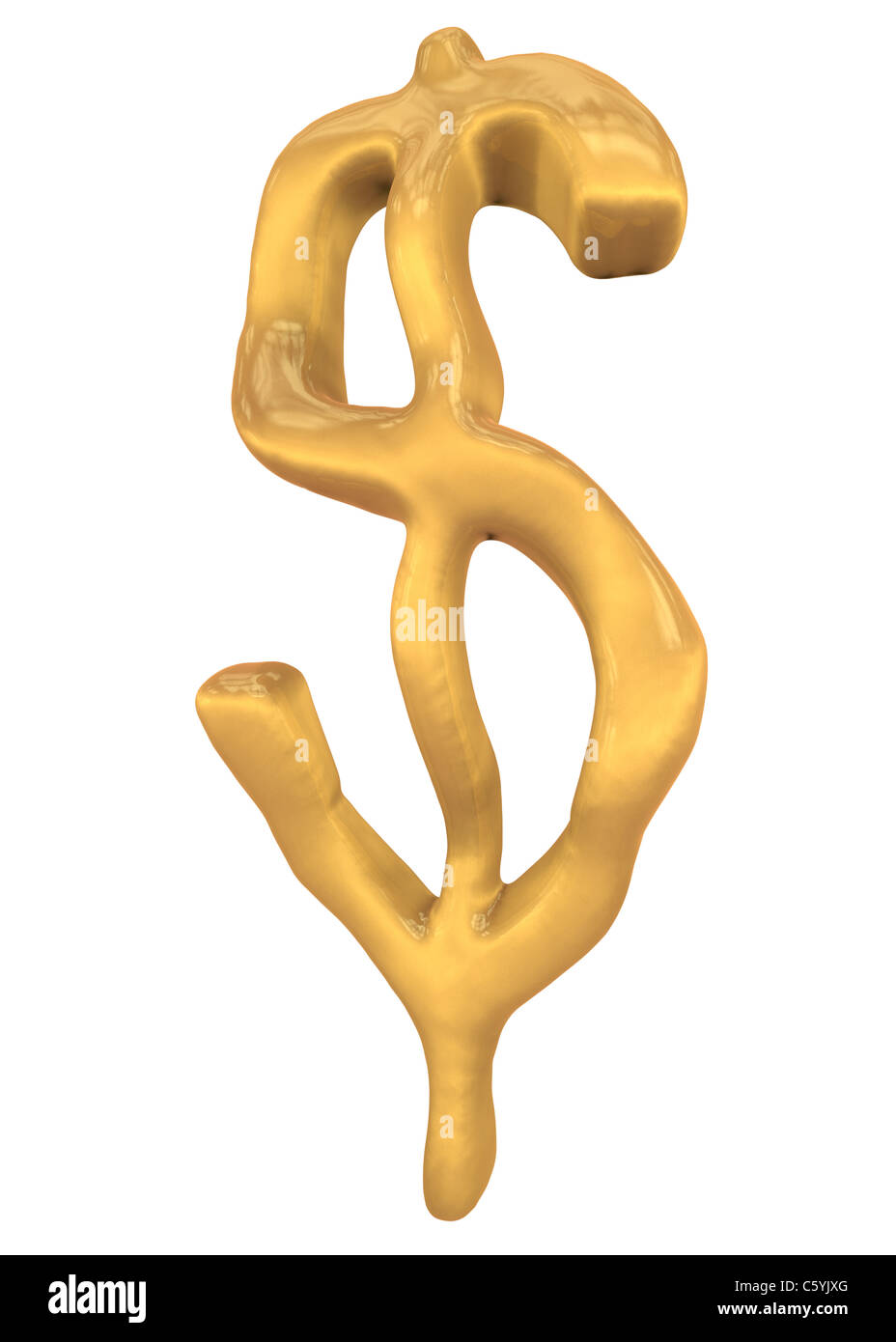 illustration of massive melting dollar Stock Photo - Alamy