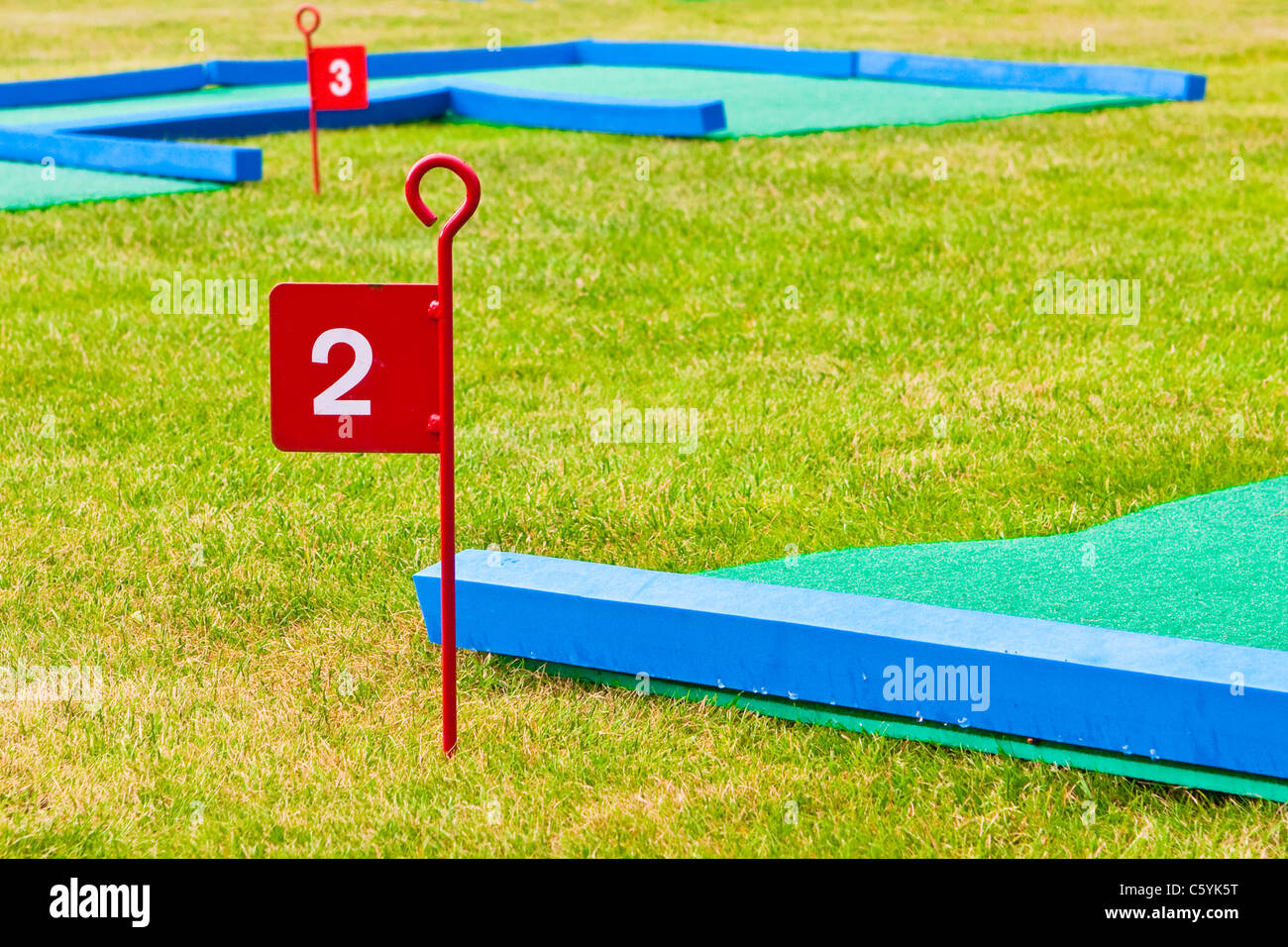 Second hole on a mini golf course Stock Photo - Alamy