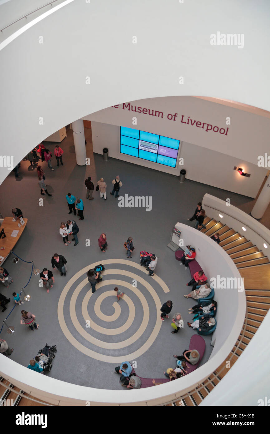 View inside the central atrium area of the Museum of Liverpool, Pier ...