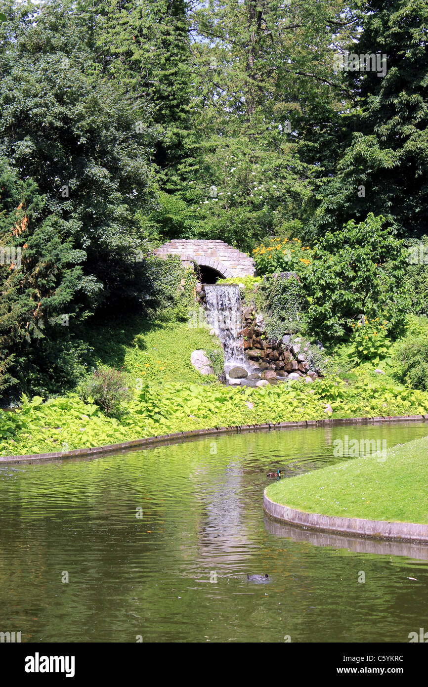 Waterfall in Frederiksberg park, Denmark Stock Photo - Alamy